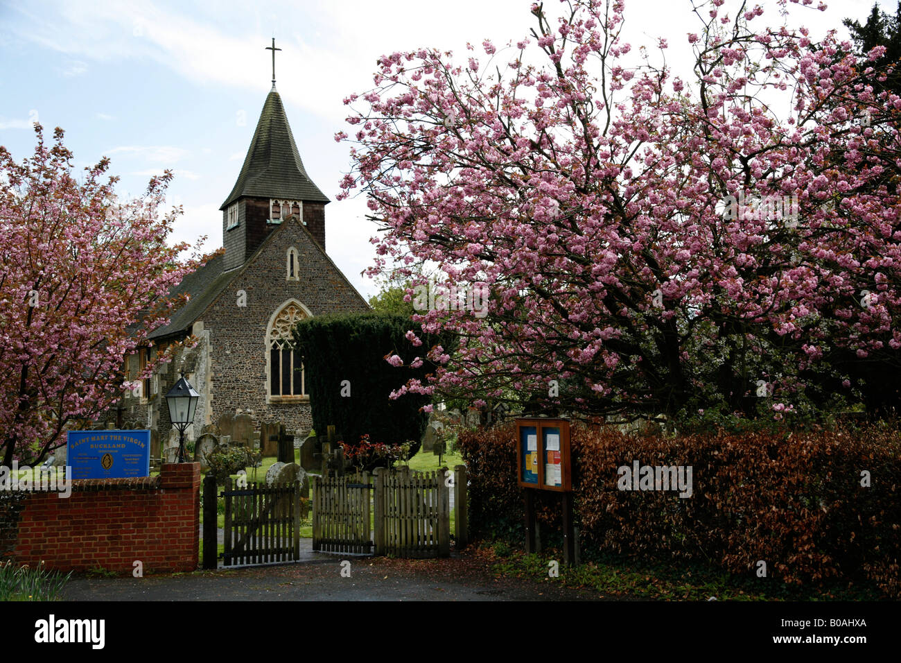The church of Saint Mary the Virgin in the village of Buckland, Surrey ...