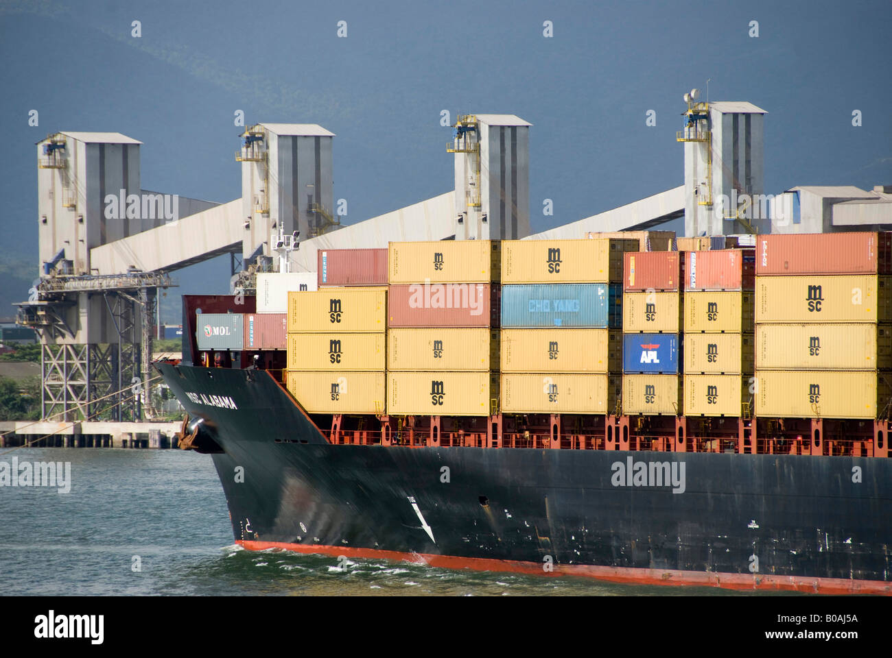 container ship enters the Santos harbor state of Sao Paulo Brazil Stock ...