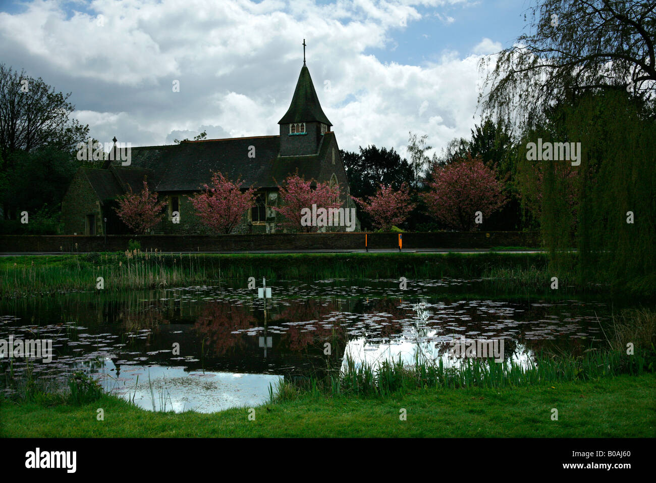 The church of Saint Mary the Virgin in the village of Buckland, Surrey ...