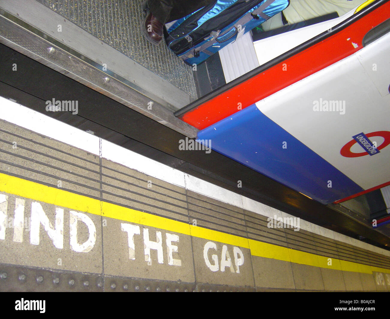 Tube Mind the Gap Stock Photo - Alamy