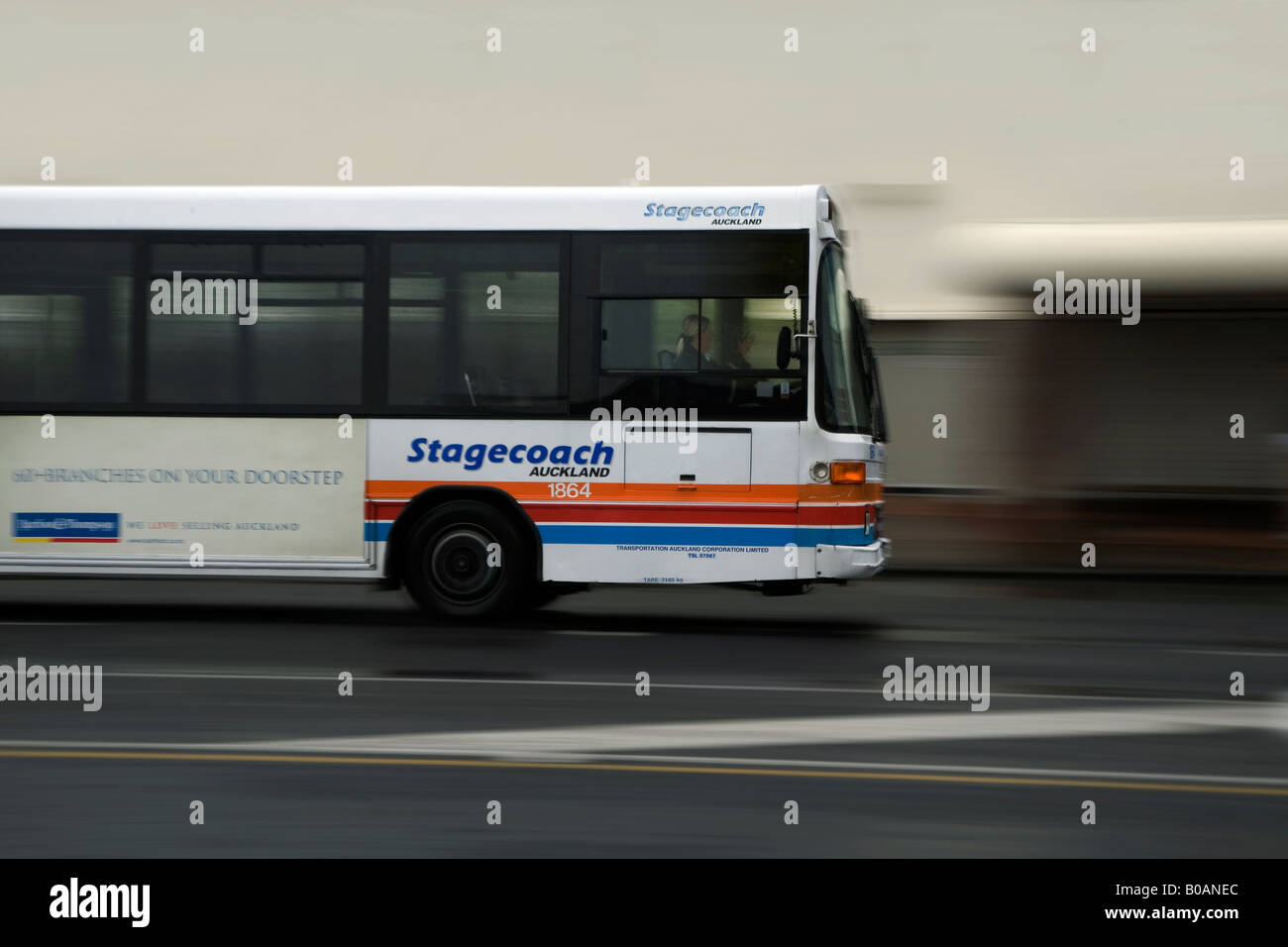 Moving Stagecoach Bus with blurred background Stock Photo - Alamy