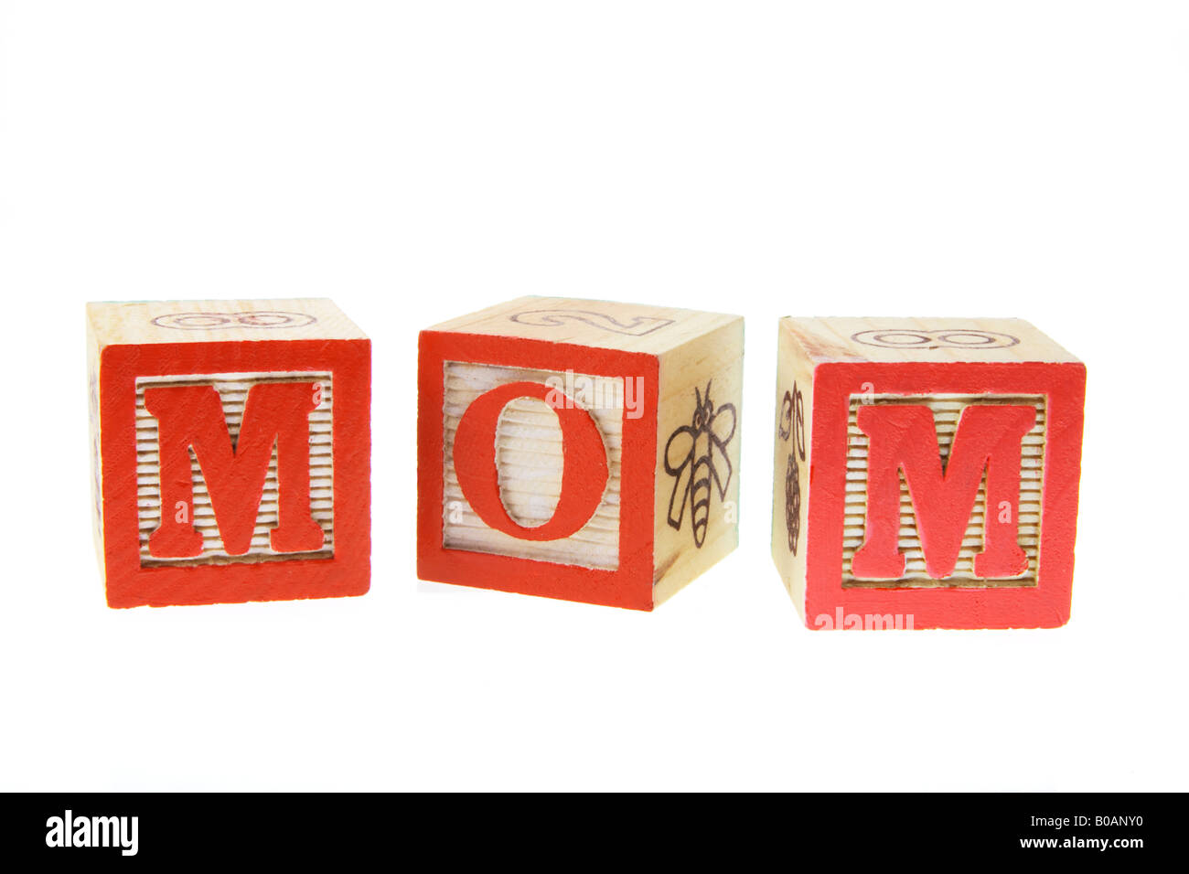 Alphabet Blocks - Mom Stock Photo - Alamy