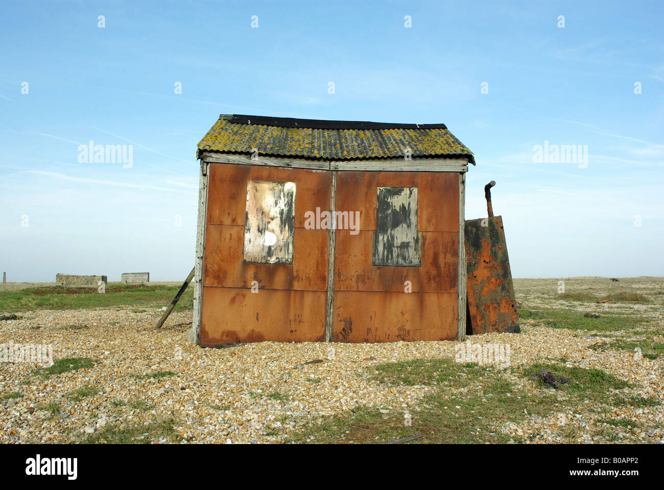 Old wooden shack Dungeness Kent UK Stock Photo - Alamy