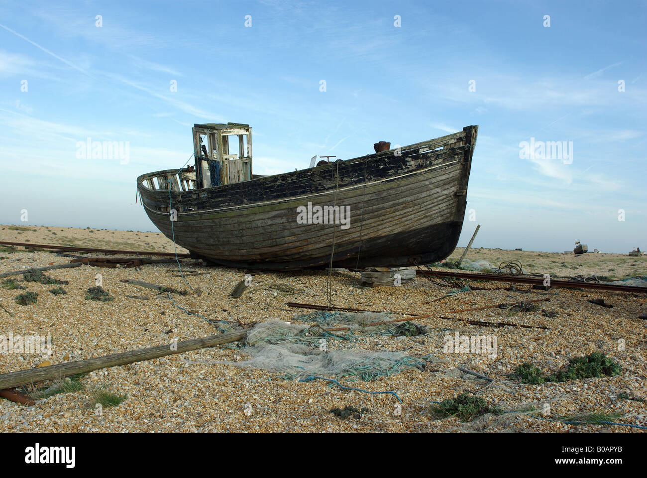 Old fishing boat Dungeness Kent UK Stock Photo - Alamy