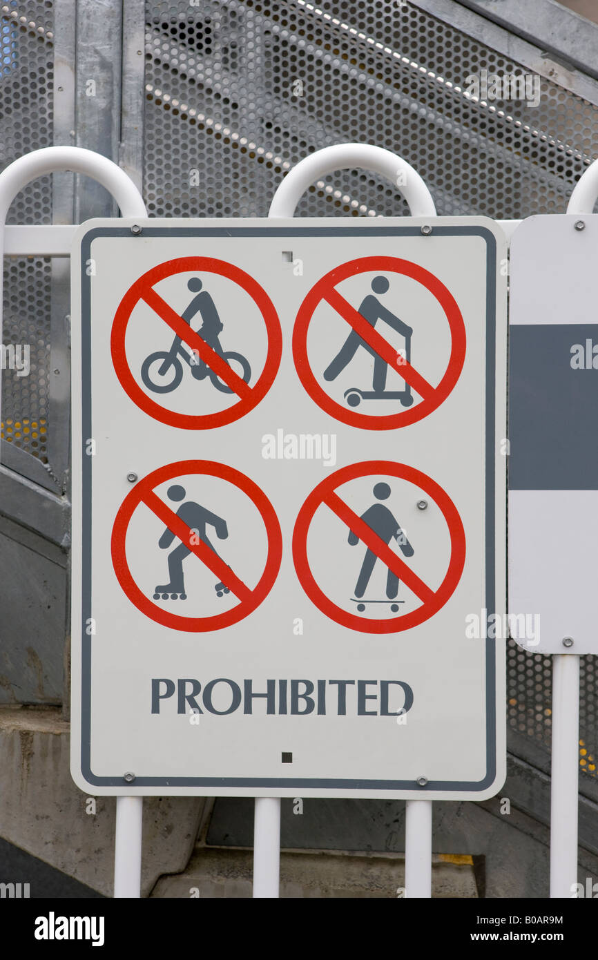 Railway sign in Australia prohibited on property bike scooter roller ...