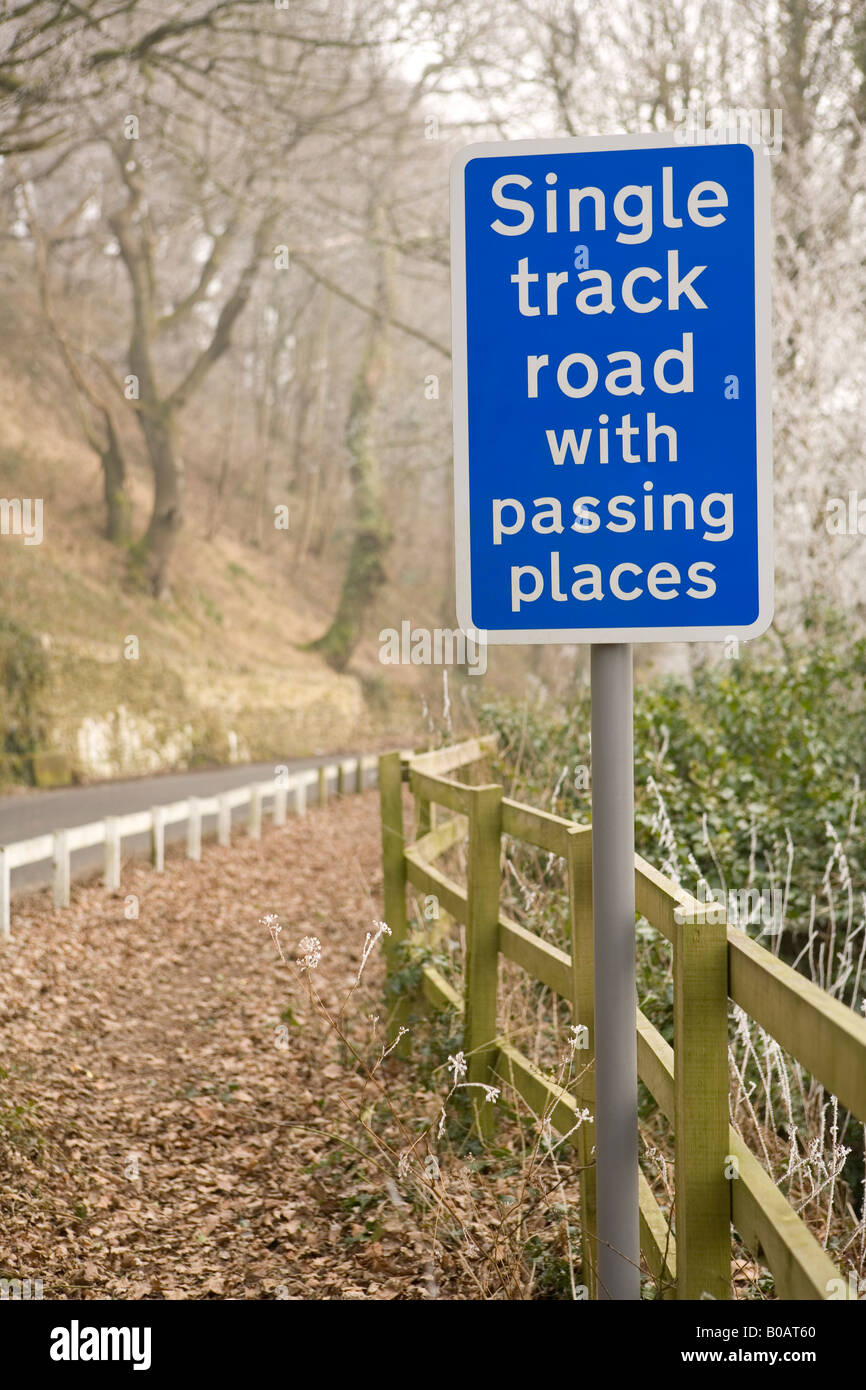Road sign single track road hi-res stock photography and images - Alamy