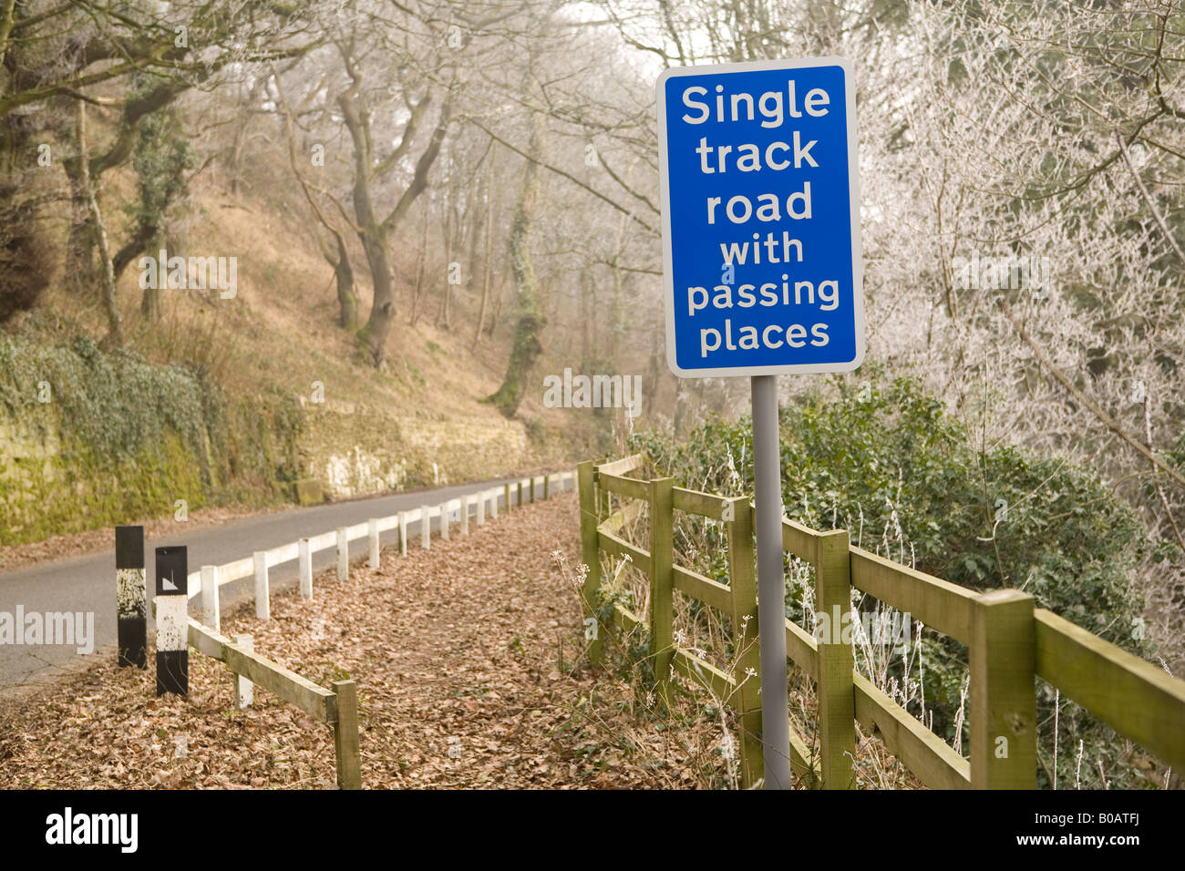 Road sign single track road hi-res stock photography and images - Alamy