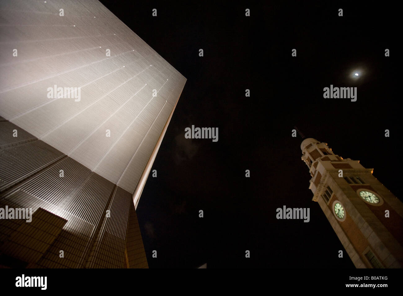 Colonial Clock Tower near the old railway station Tsimshatsui Kowloon ...