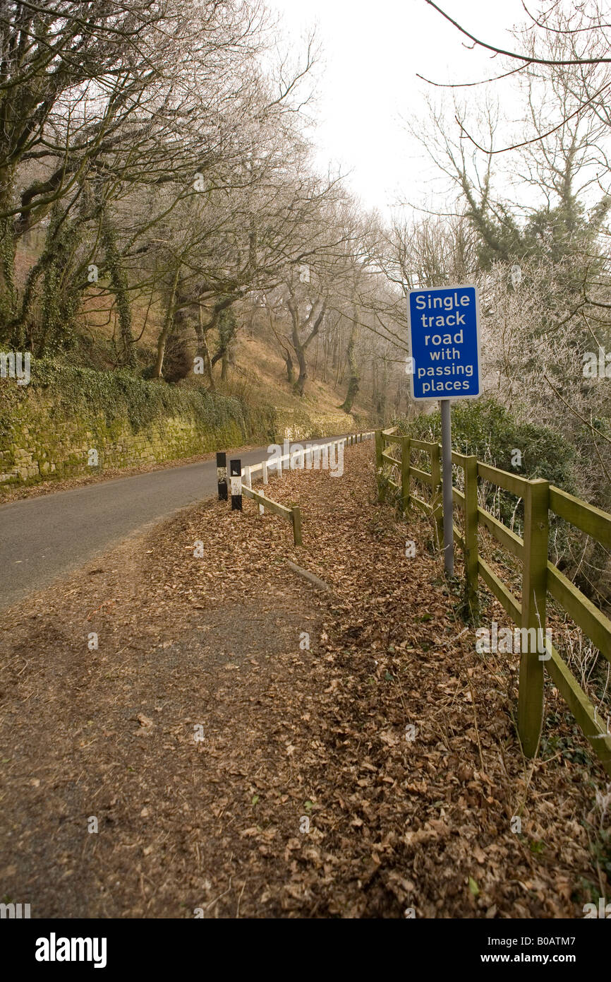 Road sign single track road hi-res stock photography and images - Alamy