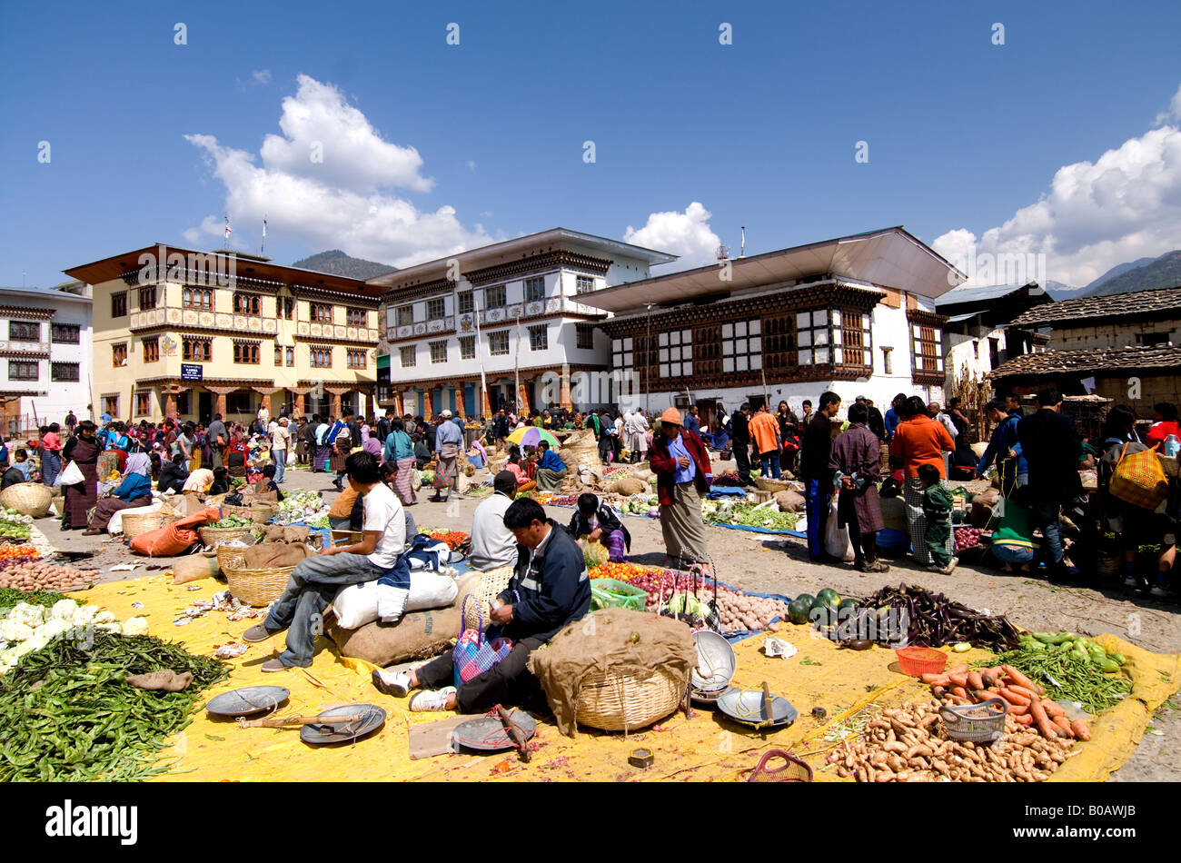 Paro Sunday Market, Bhutan Stock Photo - Alamy