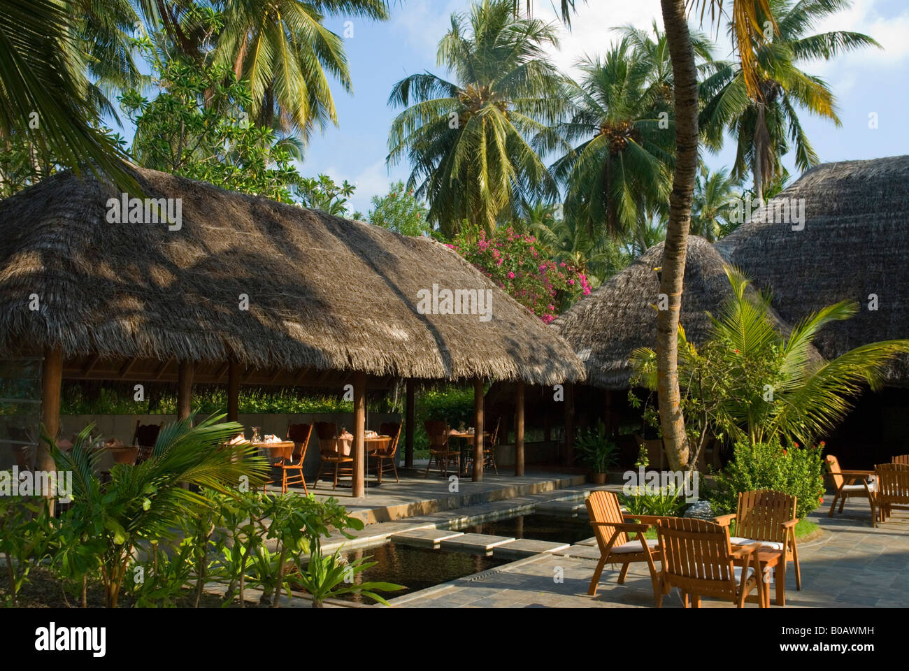 Restaurant bar area Kuramathi Spa Kuramathi Island Maldives Stock Photo ...