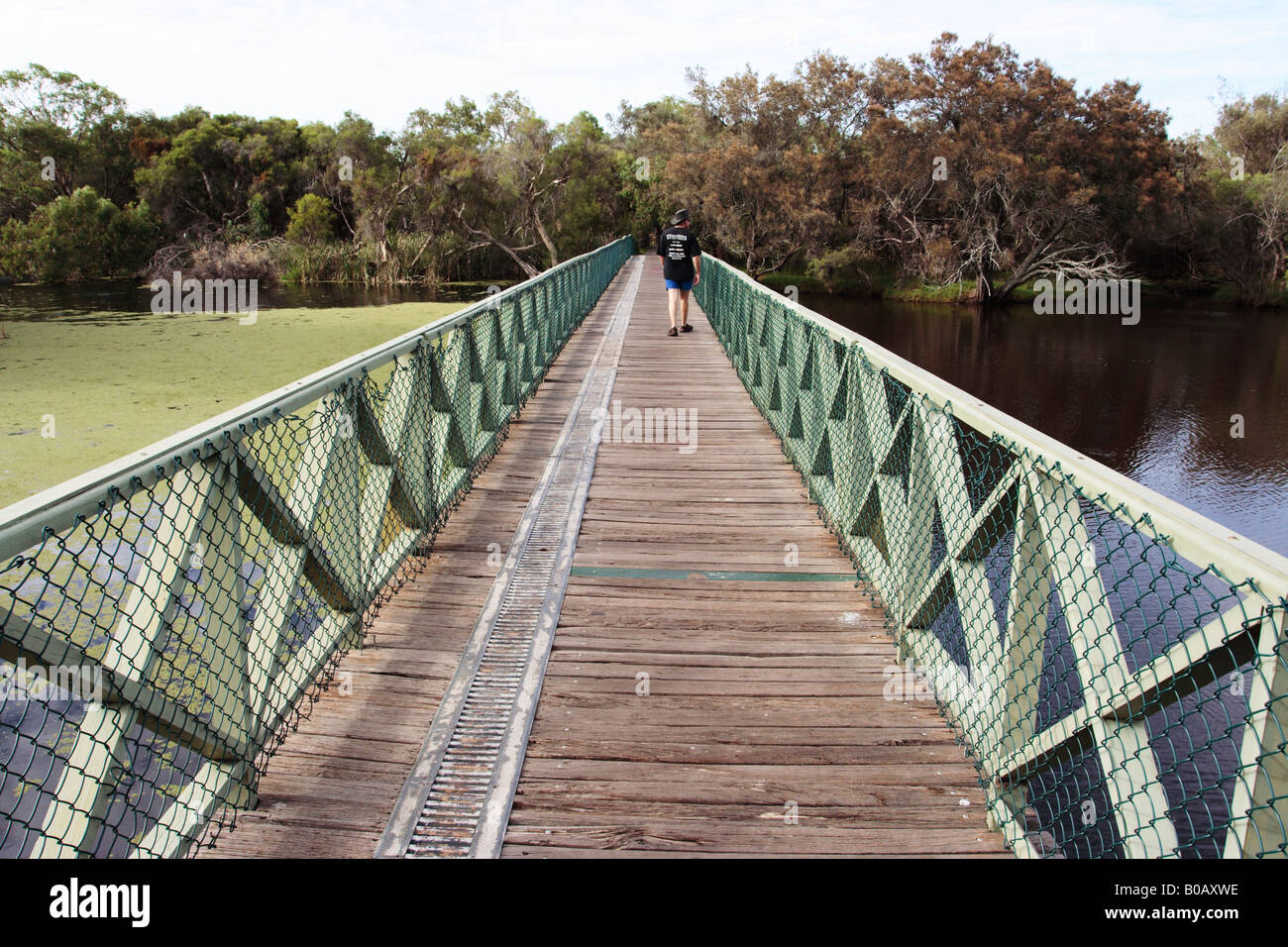 Bridge over Canning River at Canning River Regional Park near Perth ...