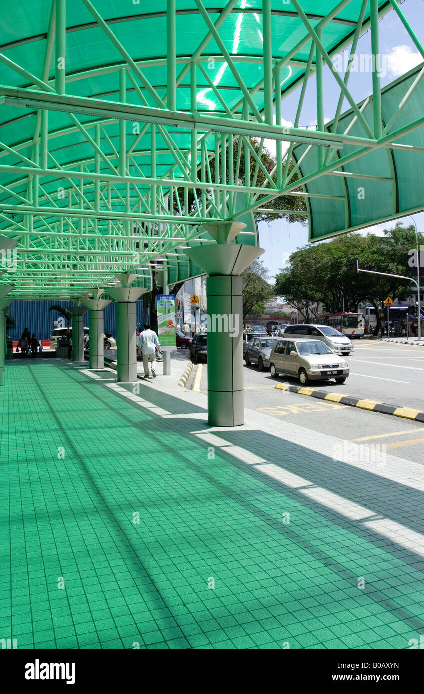 Walkway under green translucent cover in Kuala Lumpur, Malaysia Stock ...