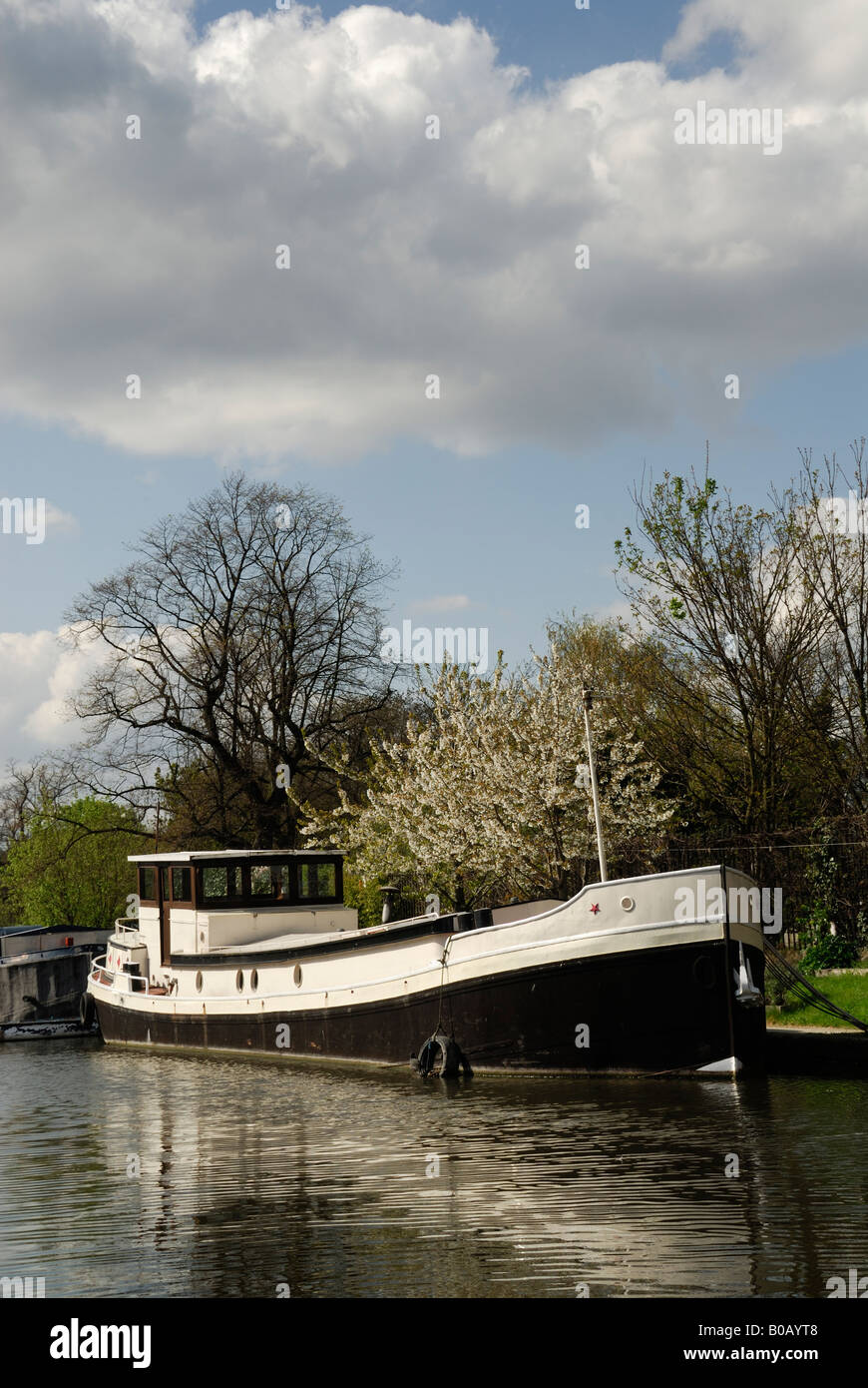 Boat by lake Stock Photo - Alamy