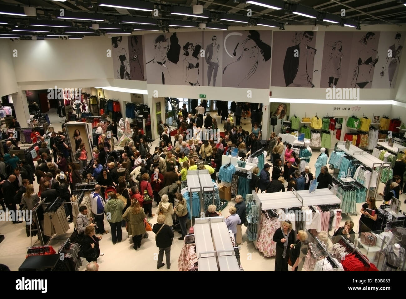 Crowds during the opening of a new supermarket South London Stock Photo ...