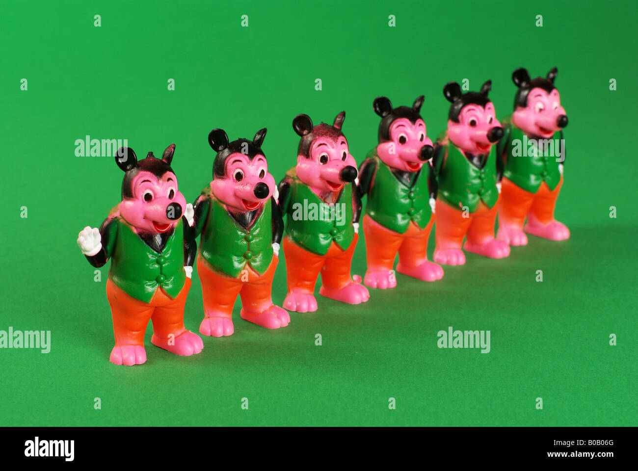 row of strange plastic toy figures Stock Photo - Alamy