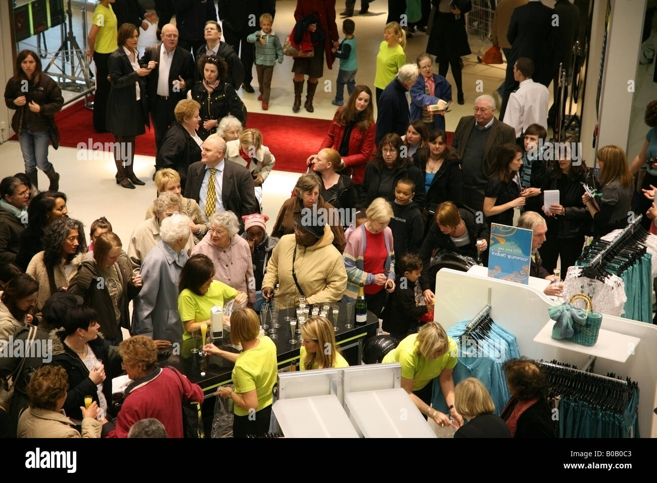Crowds during the opening of a new supermarket South London Stock Photo ...