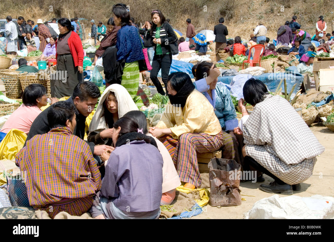 Thimphu Weekend Market, Bhutan Stock Photo - Alamy