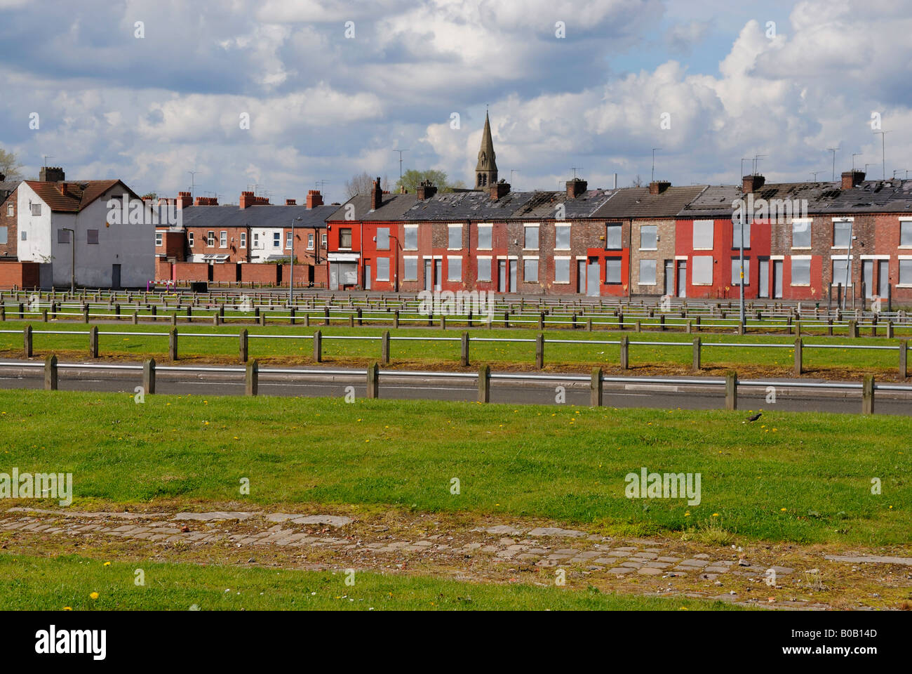 A housing estate off Langworthy Road in Salford where a large number of ...