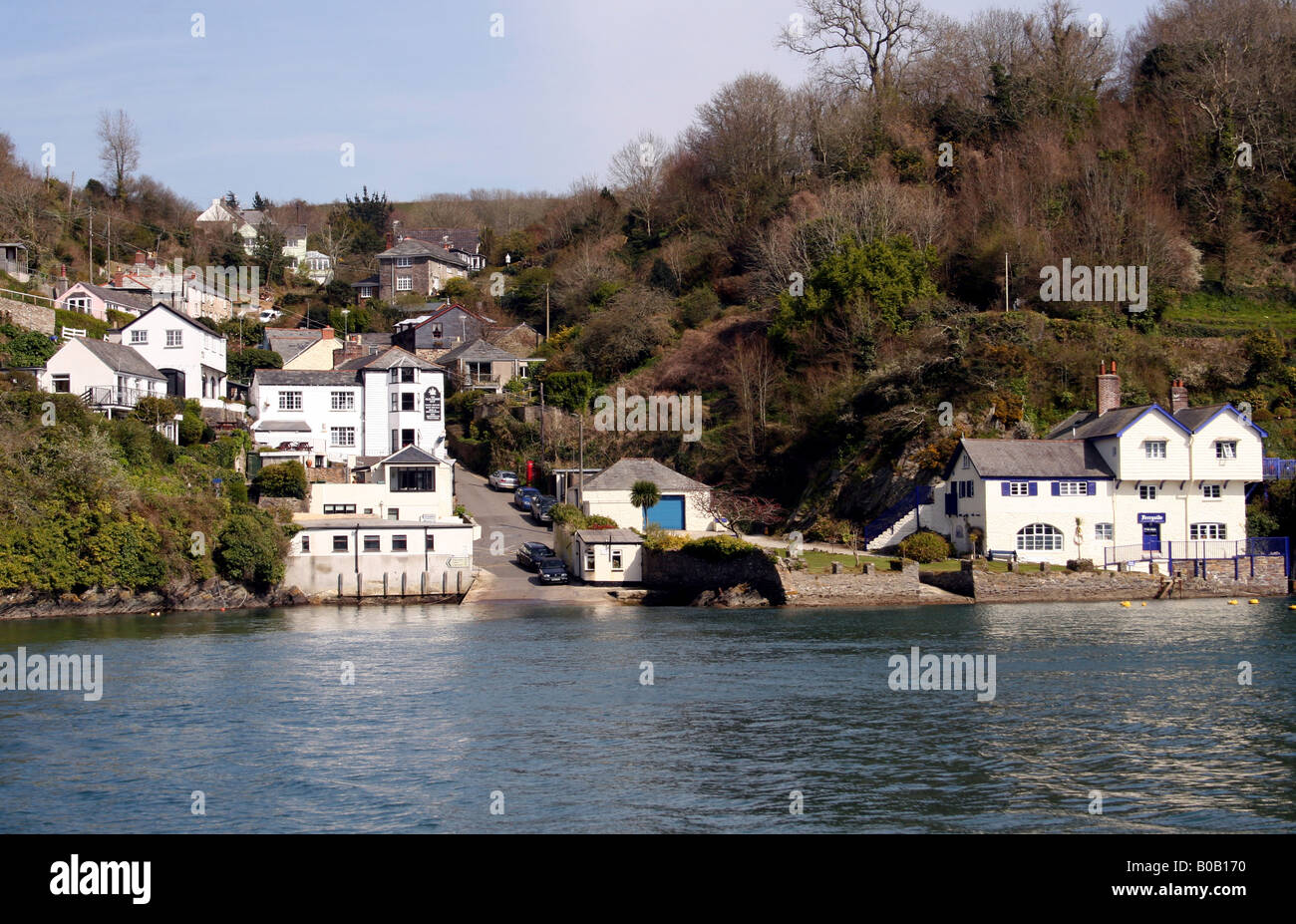 THE VILLAGE OF BODINNICK ACROSS THE RIVER FOWEY. CORNWALL. UK Stock ...