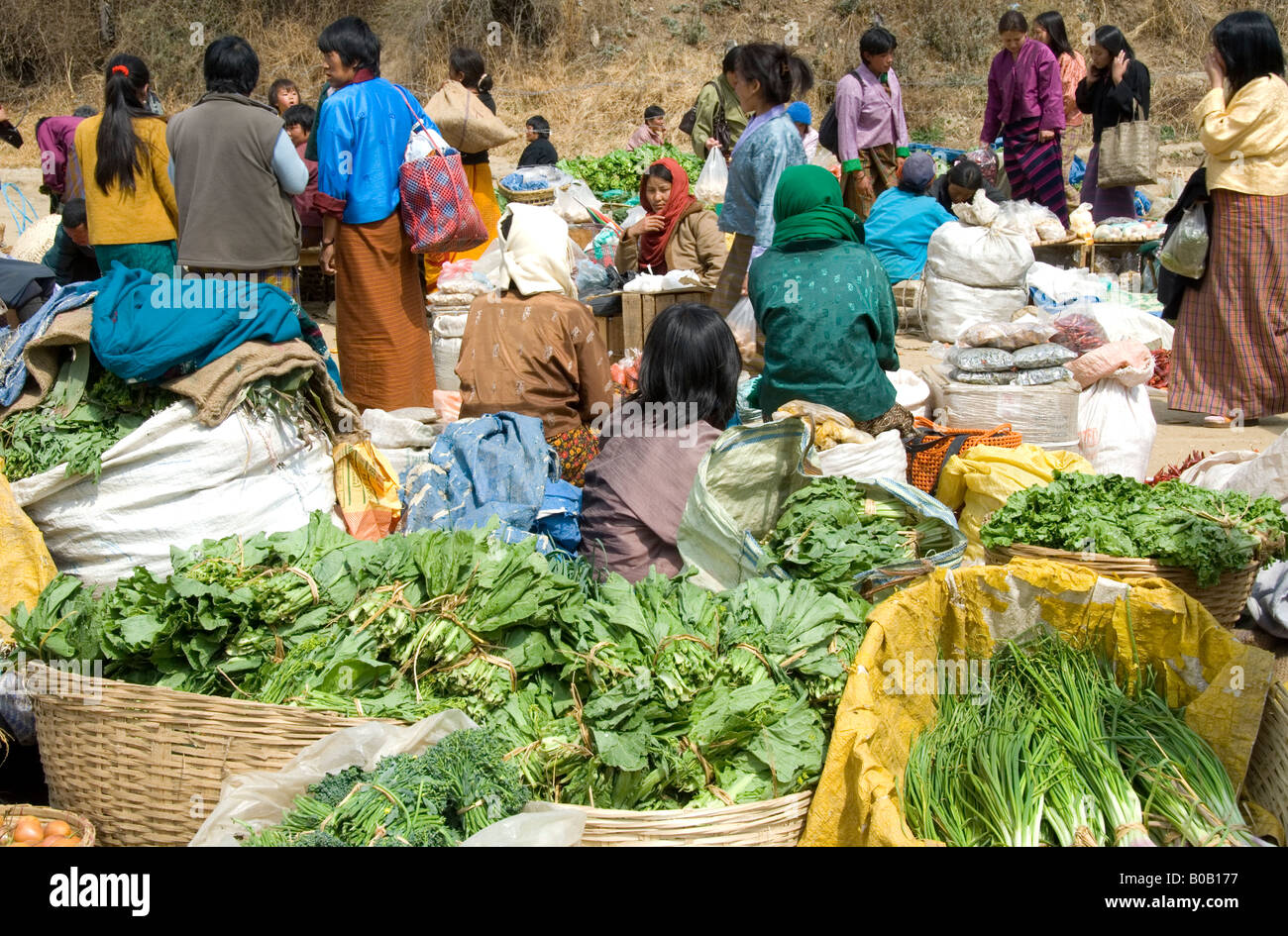 Thimphu Weekend Market, Bhutan Stock Photo - Alamy