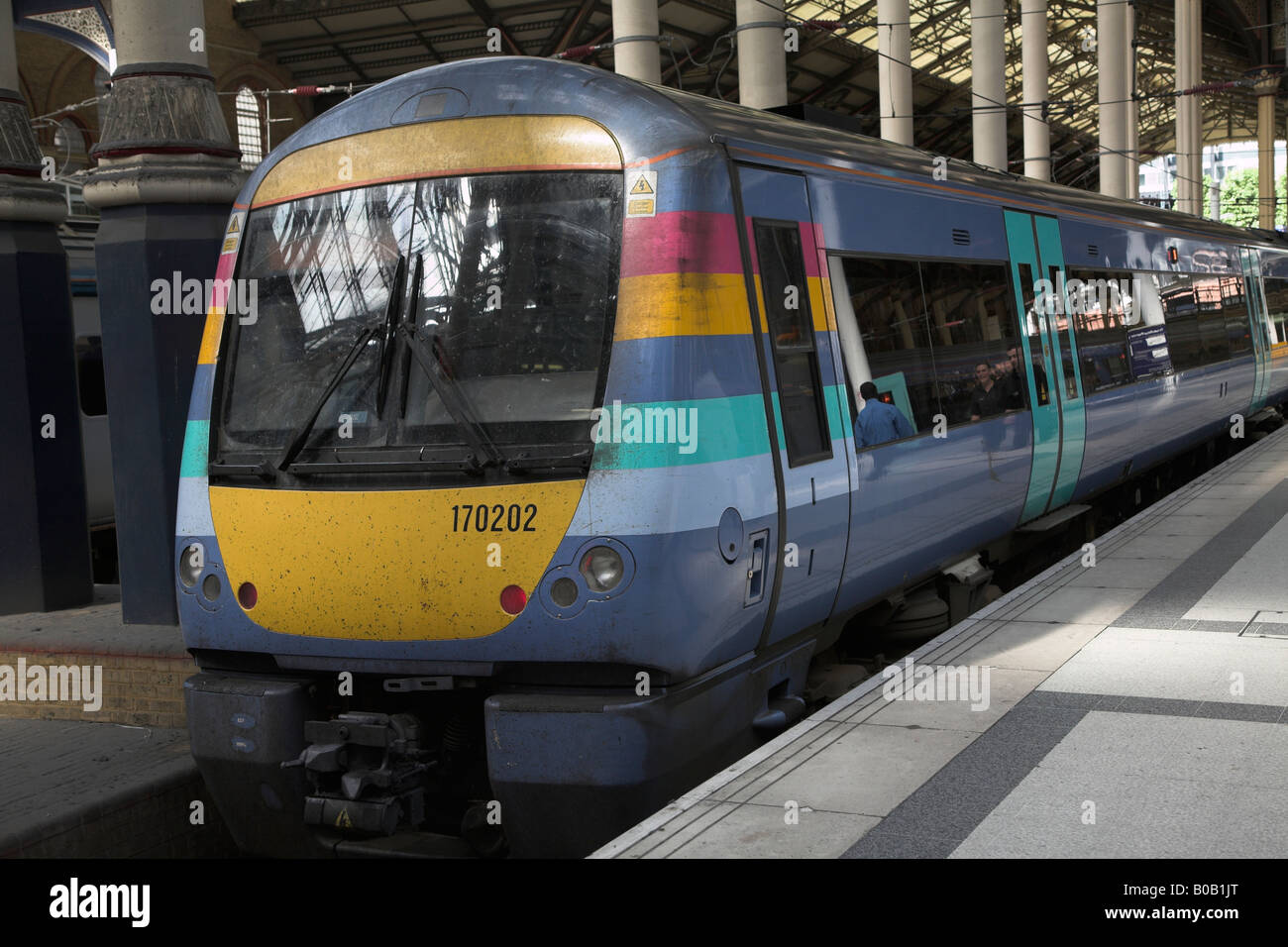 National Express train at platform Liverpool Street Station, London ...