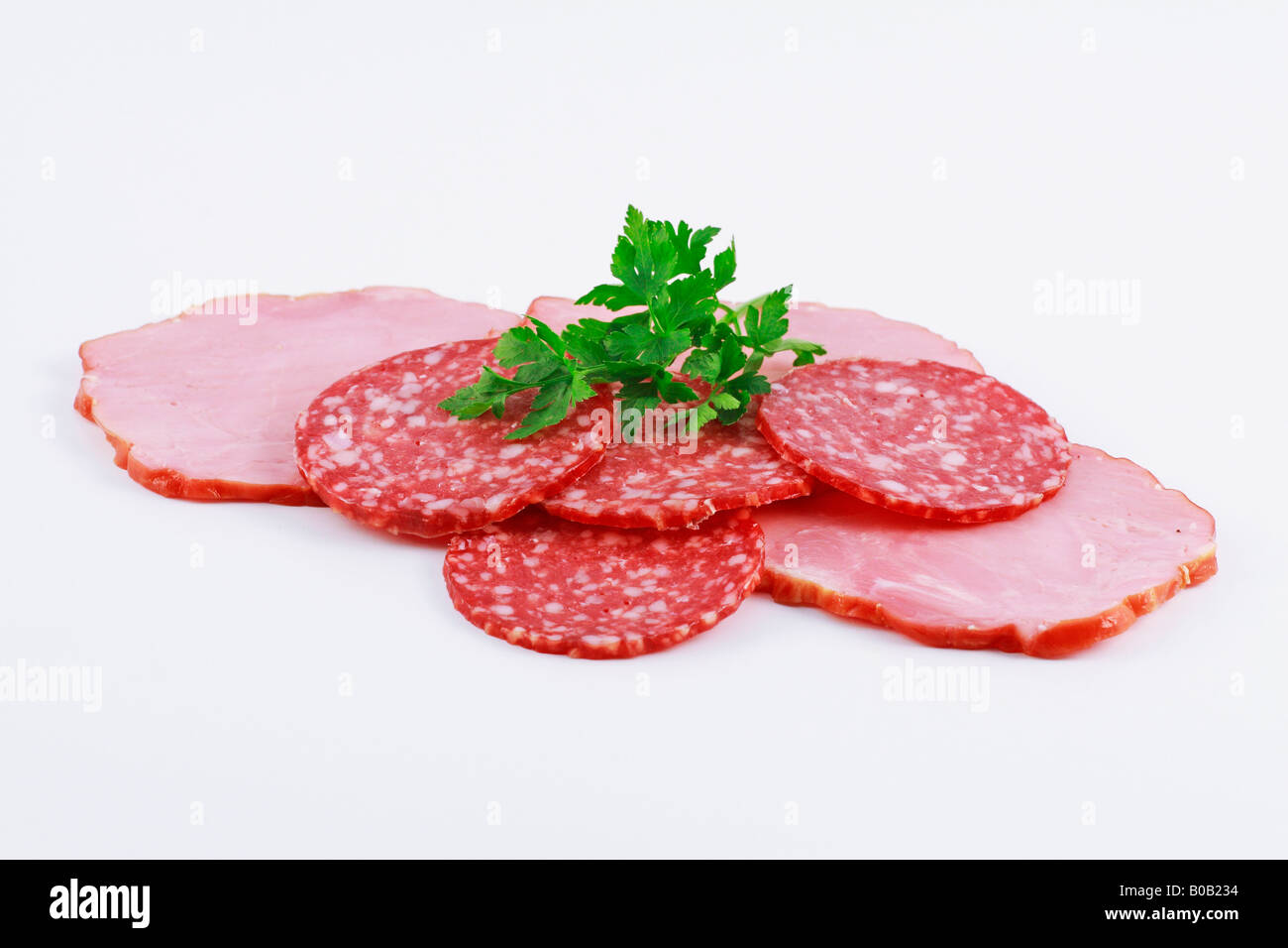 salami and ham slices Stock Photo - Alamy
