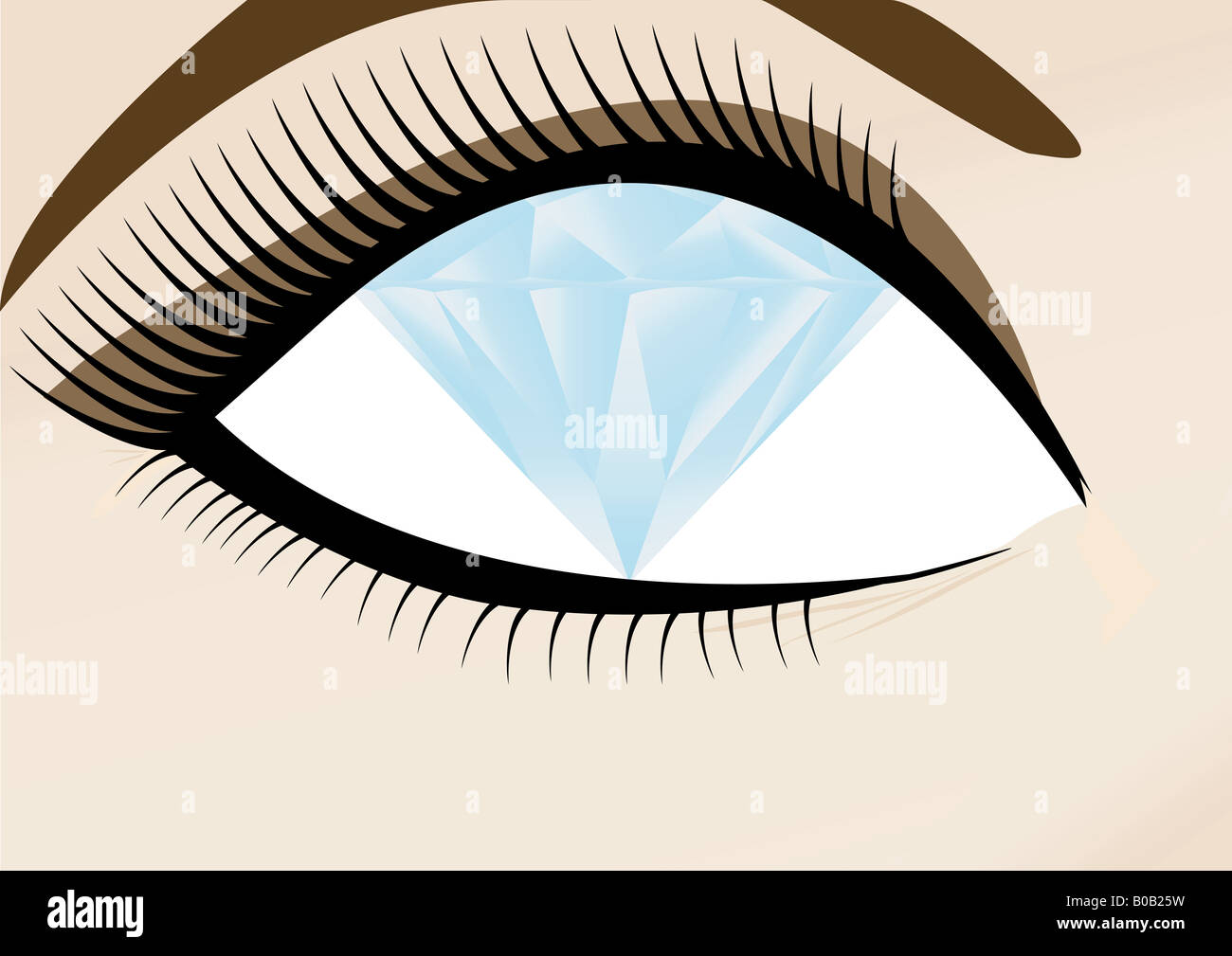 Womans eye with diamond illustration Stock Photo - Alamy