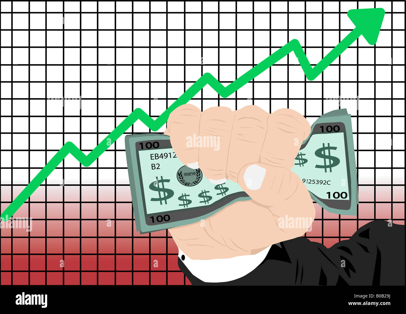 Stock market increase illustration Stock Photo - Alamy