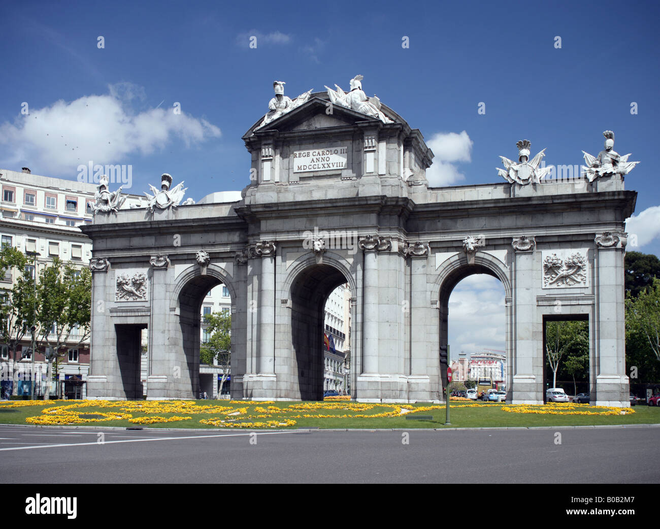 Puerta de Alcada 18th century gateway to Madrid built by Carlos III ...