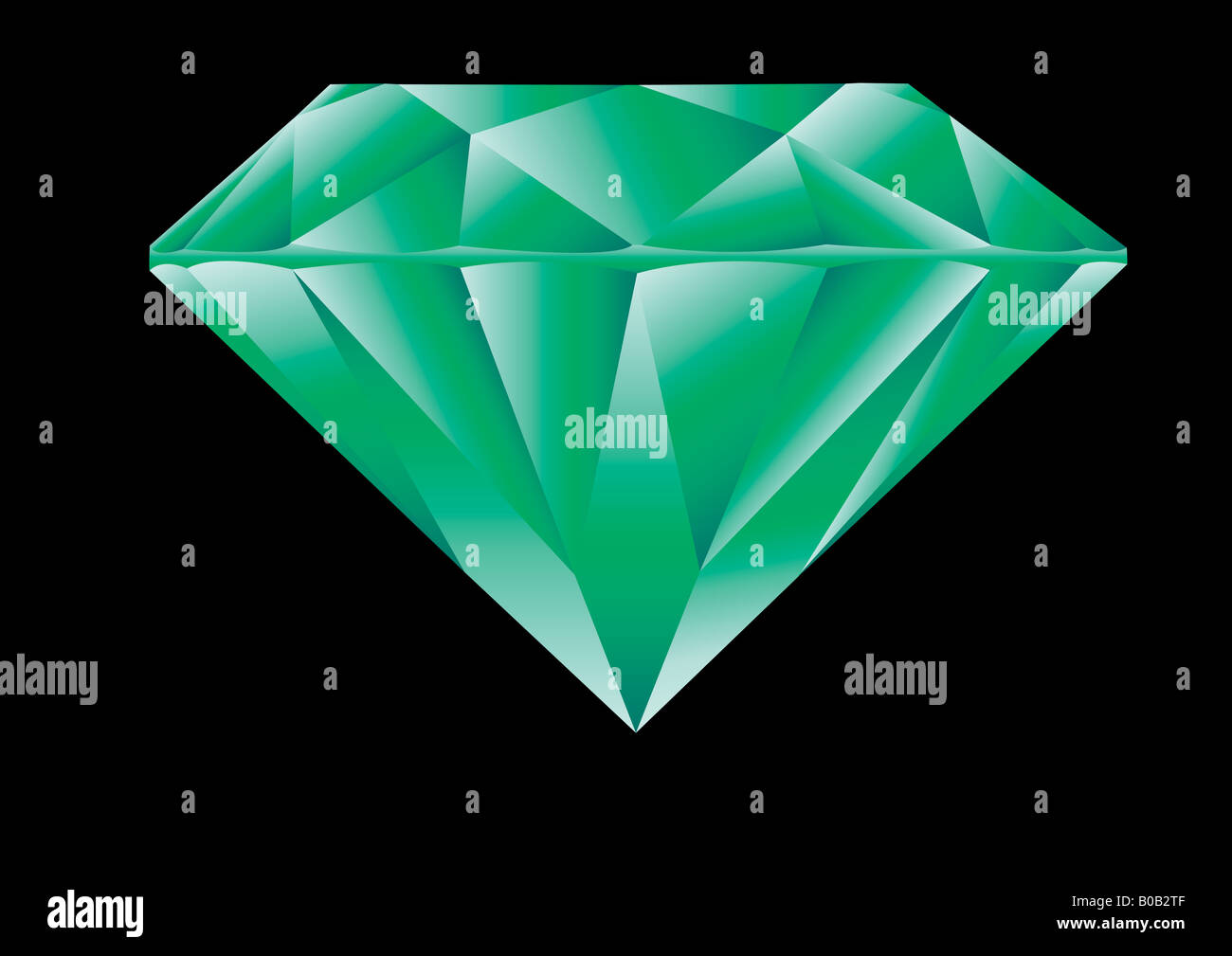 Diamond cut emerald illustration Stock Photo - Alamy