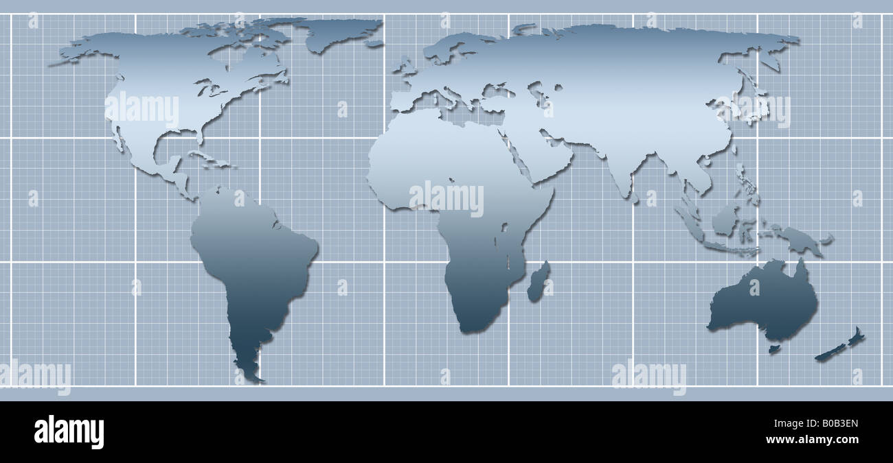 graphic representation of world map Stock Photo - Alamy