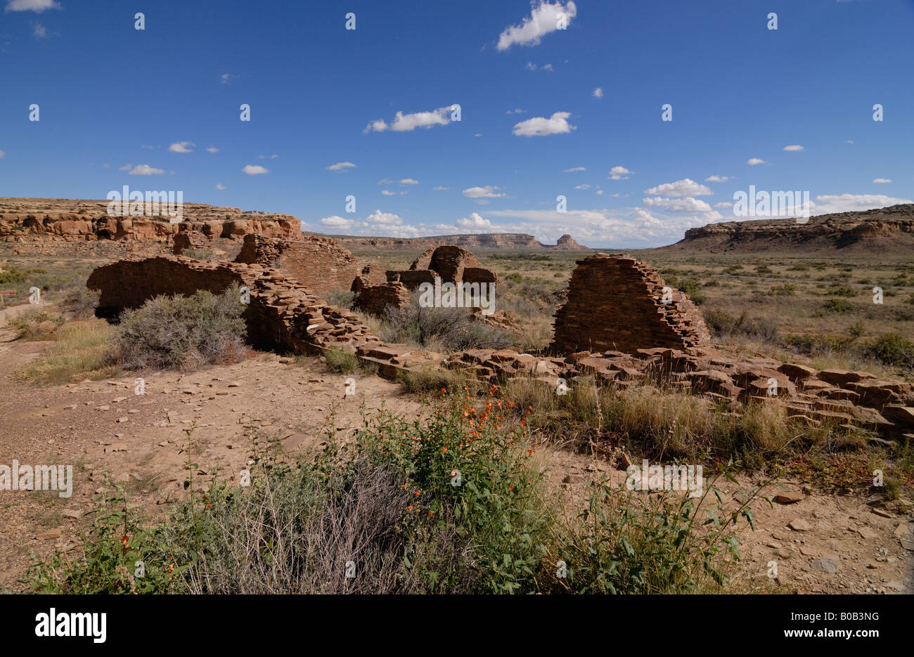 Chaco ruins in the Chaco culture National Park New mexico USA Stock ...