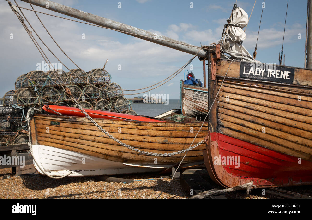 Fishing boats and Deal Pier, Deal Kent Stock Photo - Alamy
