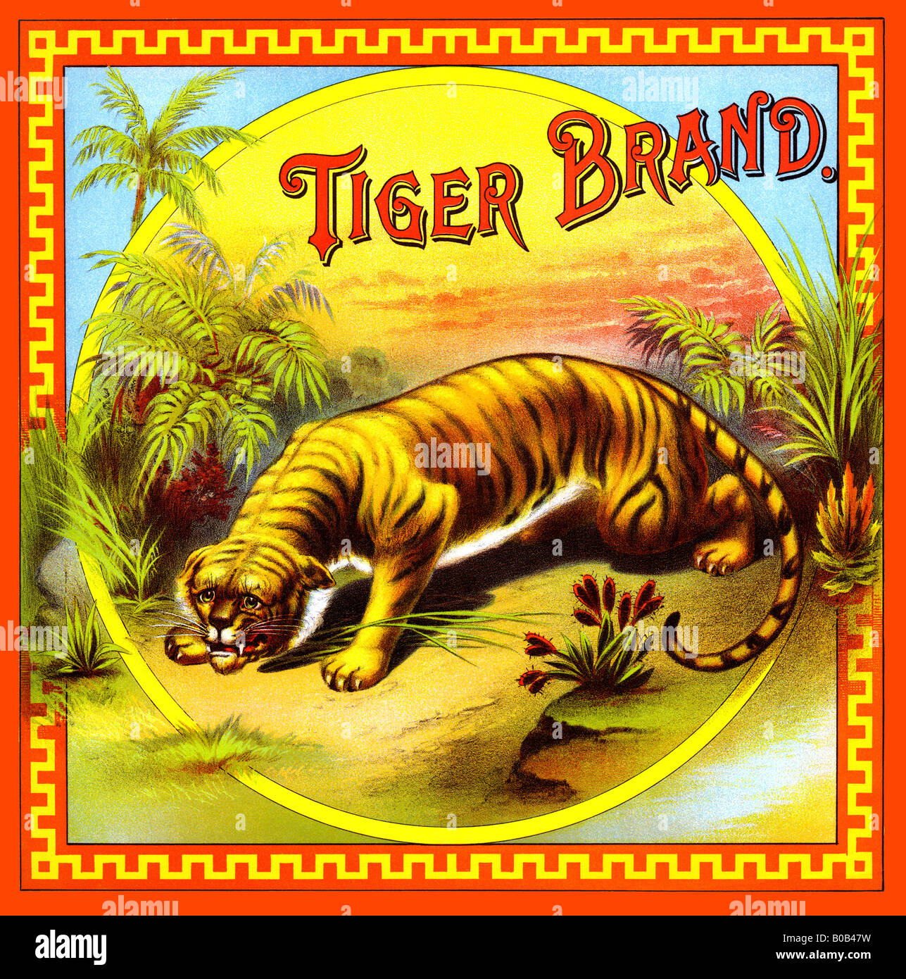 Tiger Brand Tobacco Label Stock Photo - Alamy