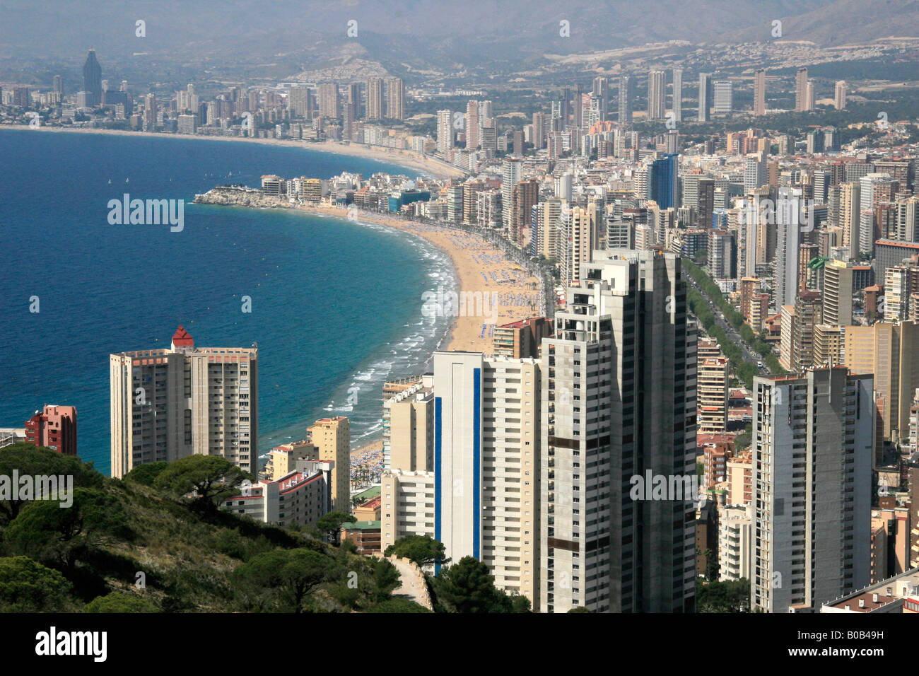 Benidorm beach panorama skyline hi-res stock photography and images - Alamy