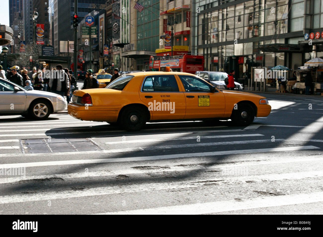 Yellow taxi or cab,Manhattan New York City United States of America ...