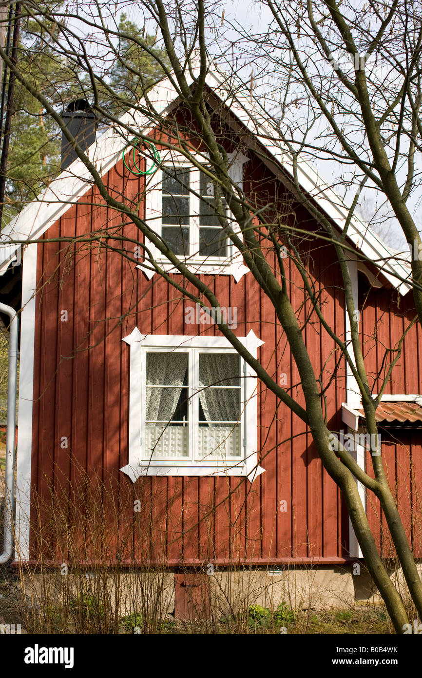 House in falu red Stock Photo - Alamy