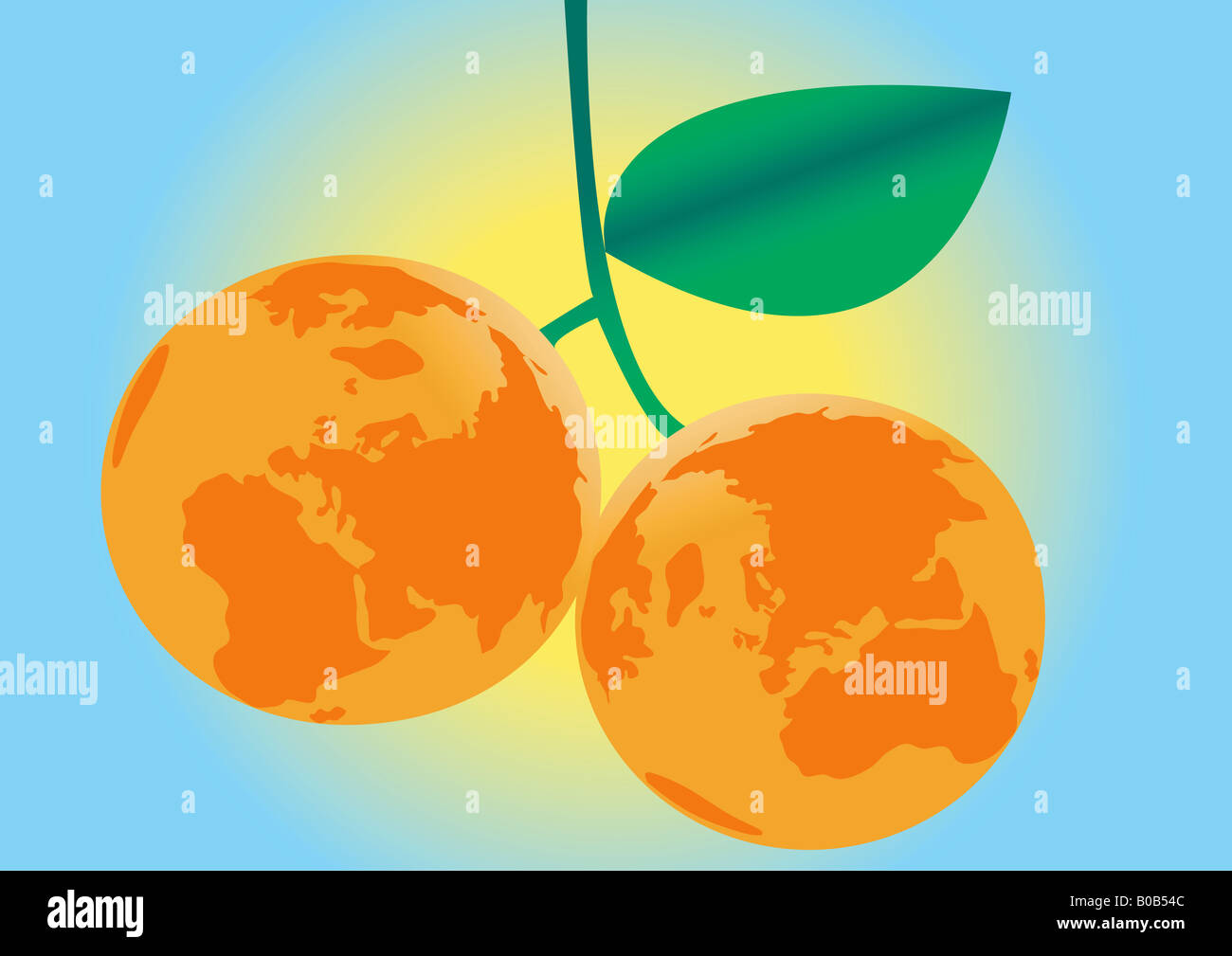 Earth oranges illustration Stock Photo - Alamy