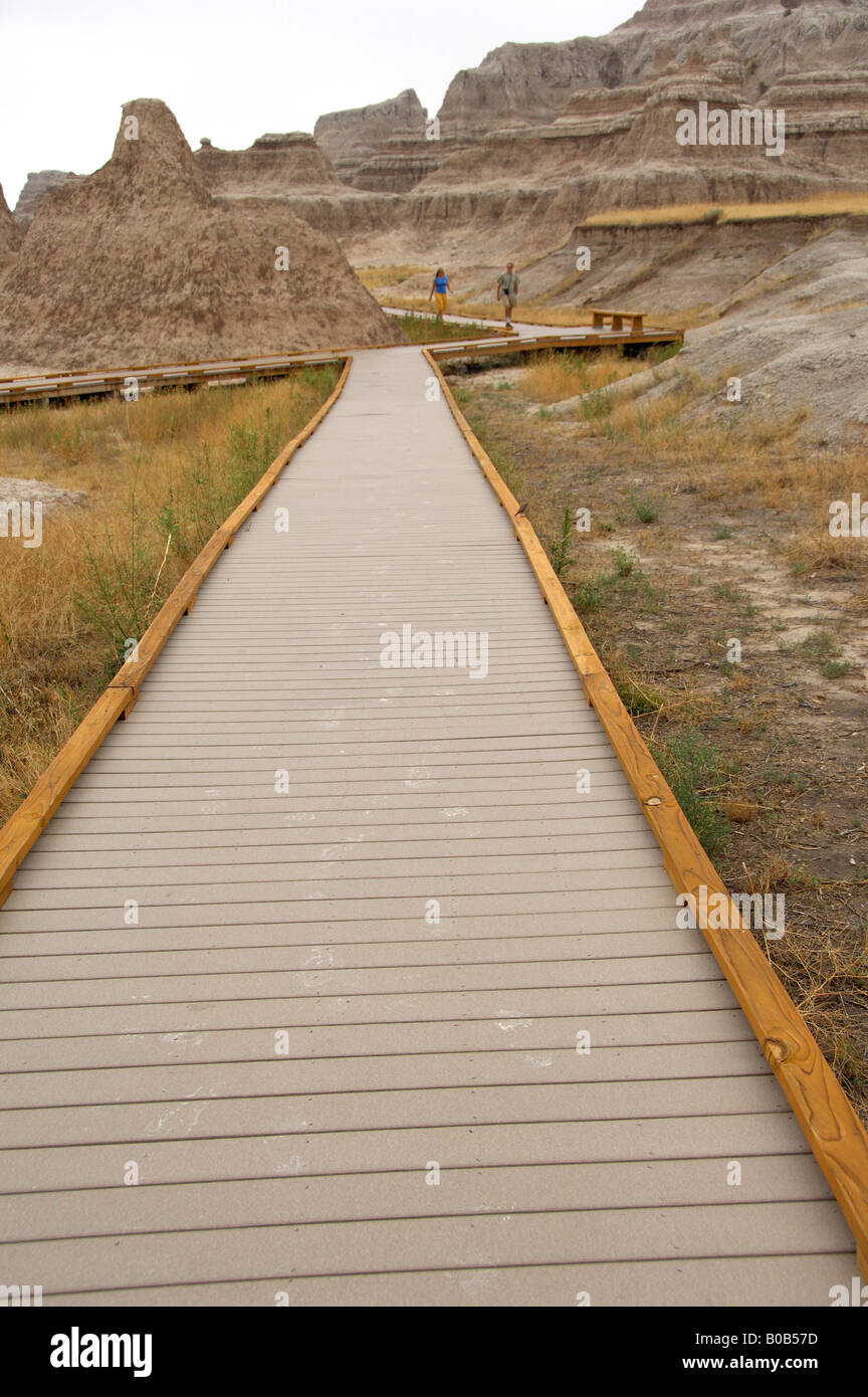 North America, USA, South Dakota, Badlands National Park. Notch Trail ...