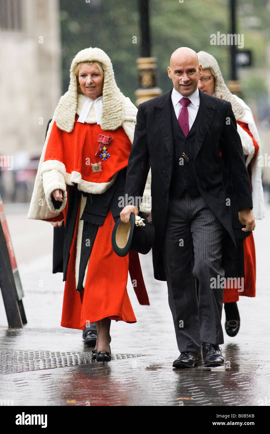 Judges Procession on rainy day from Westminster Abbey London England ...