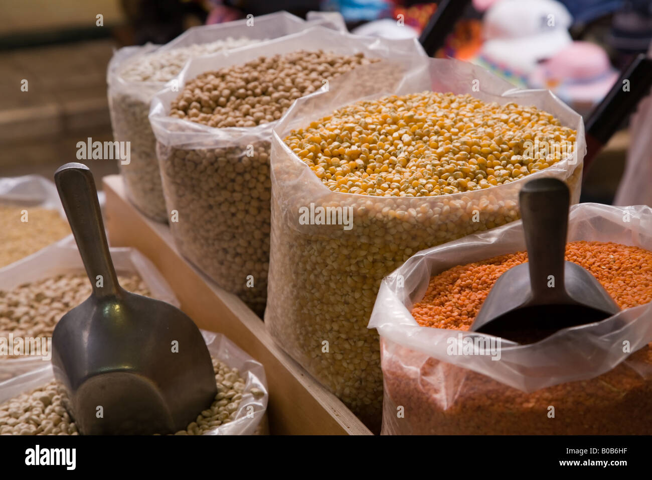Stock photo of bags of grains for sale at Nazareth Market Shot April ...
