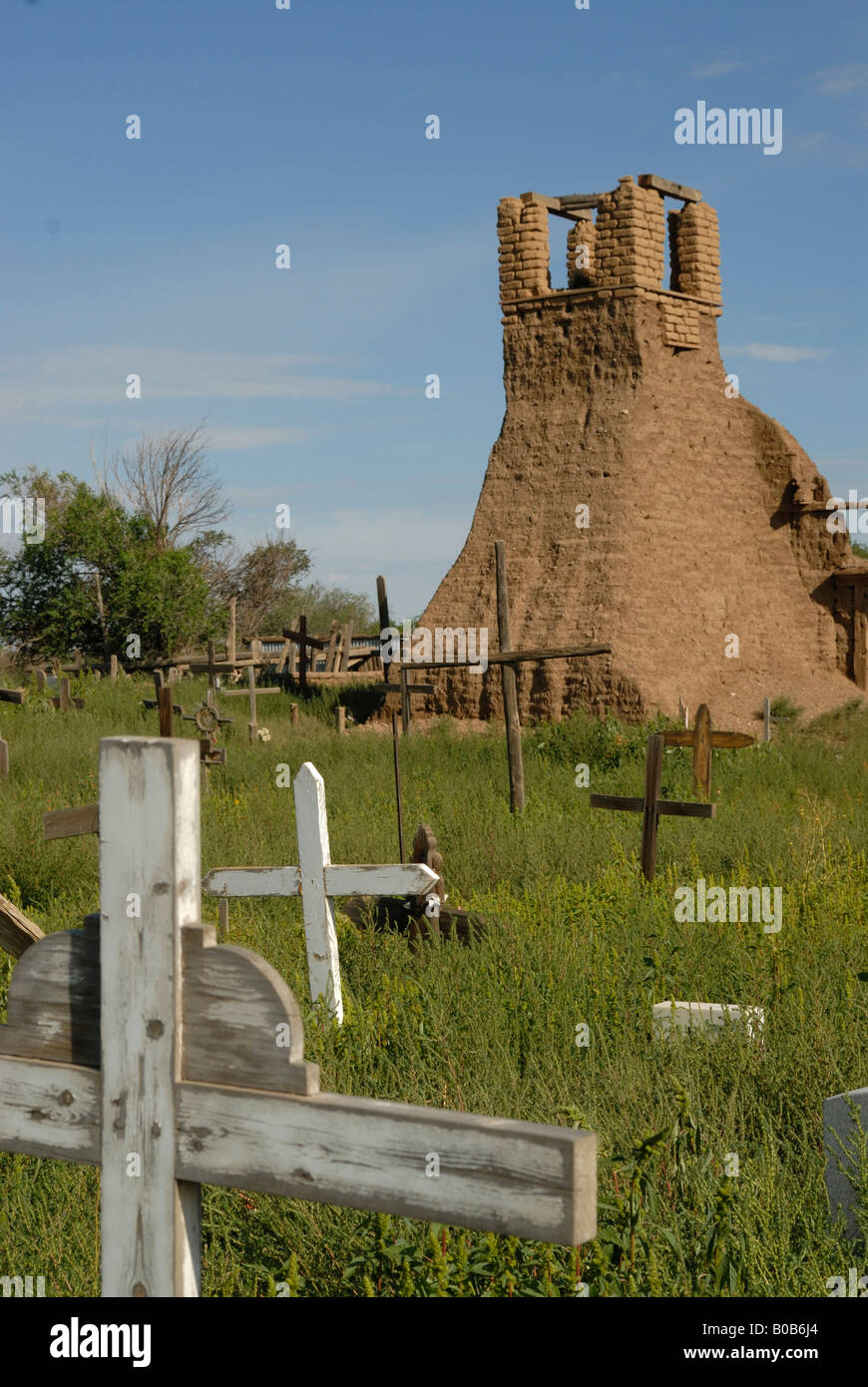 Old indian cemetory with a lot of graveyards in the pueblo Hacienda ...