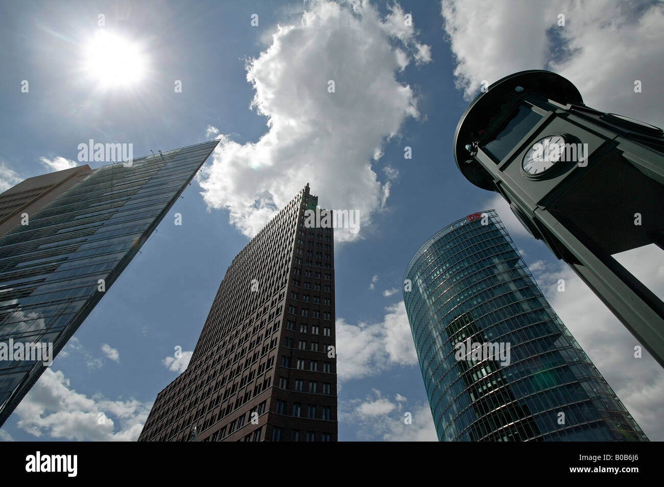 Three modern buildings on Potsdamer Square, Berlin, Germany Stock Photo ...