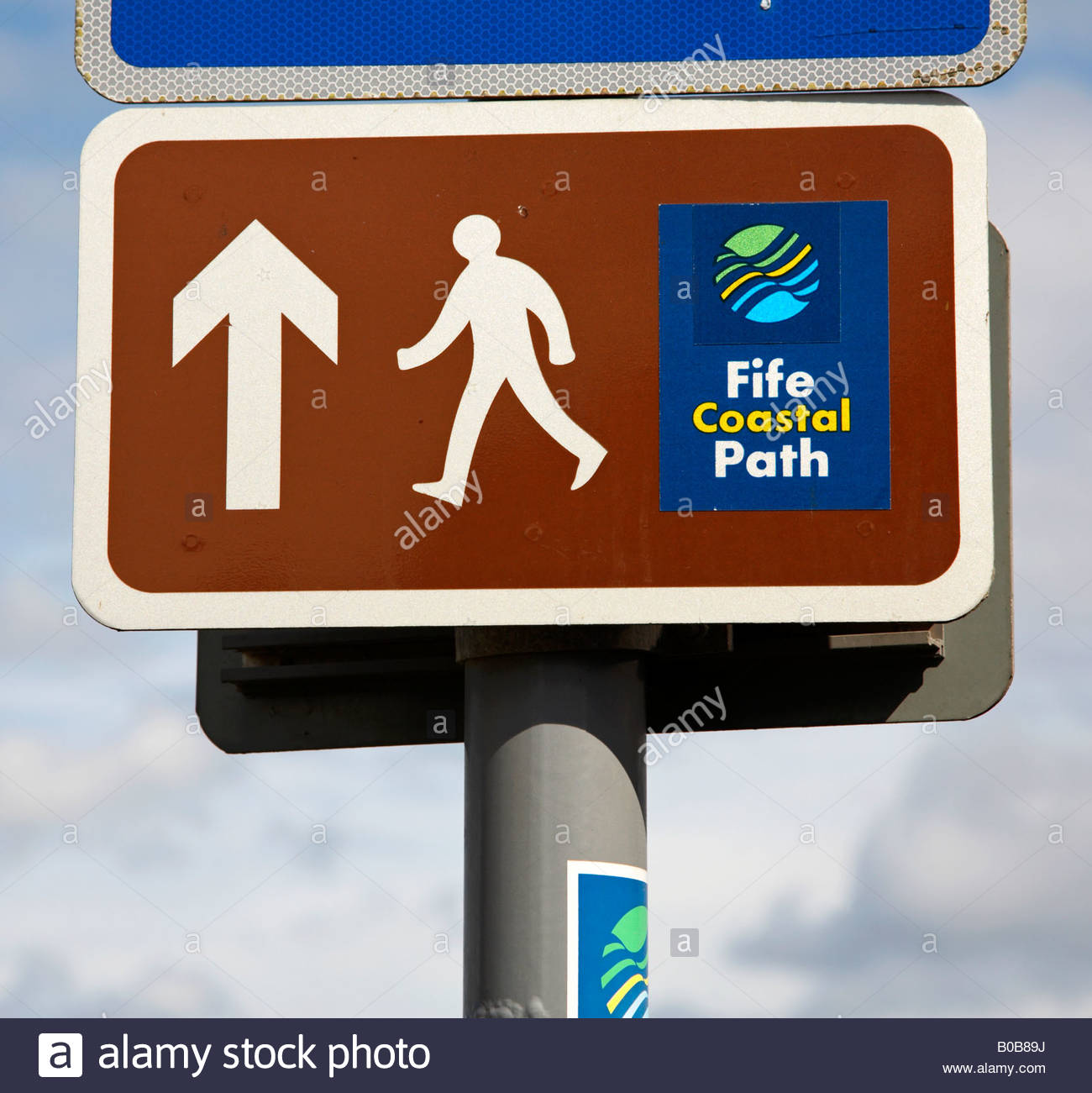Fife coastal path sign, Scotland Stock Photo - Alamy