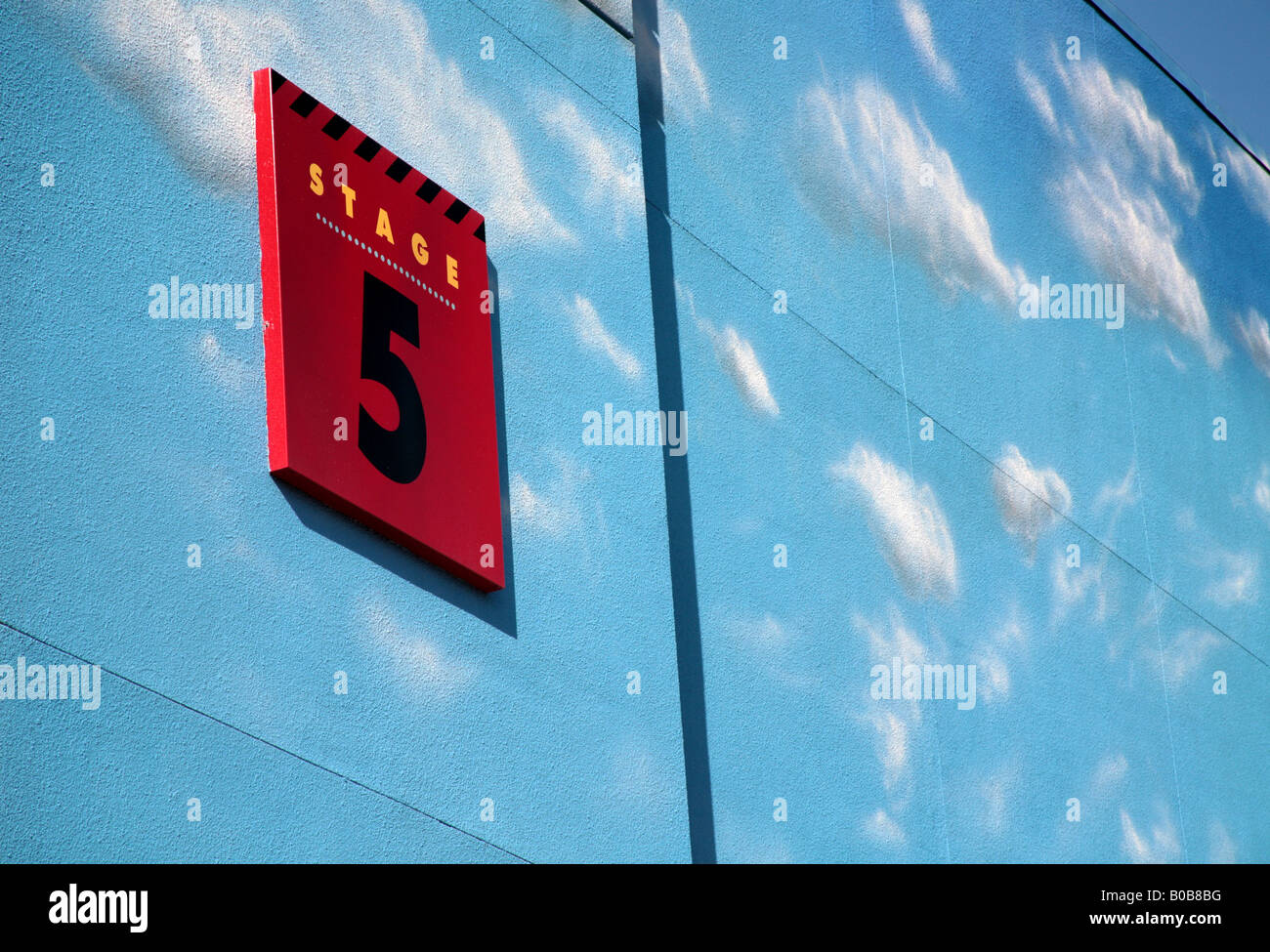 Sign at a movie set of Hollywood Studios at Disney. For Editorial Use ...