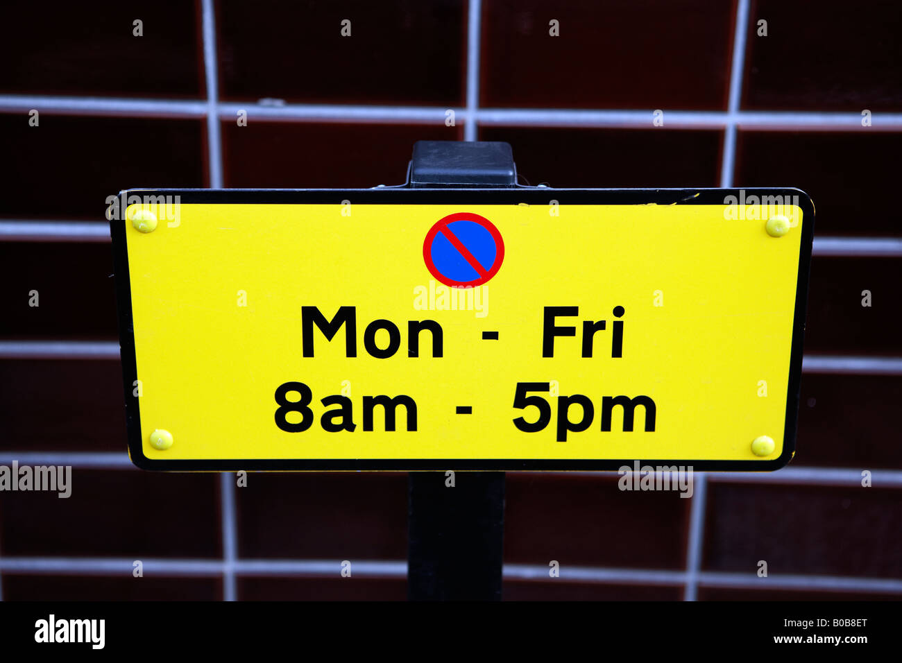 Parking restriction sign Stock Photo - Alamy