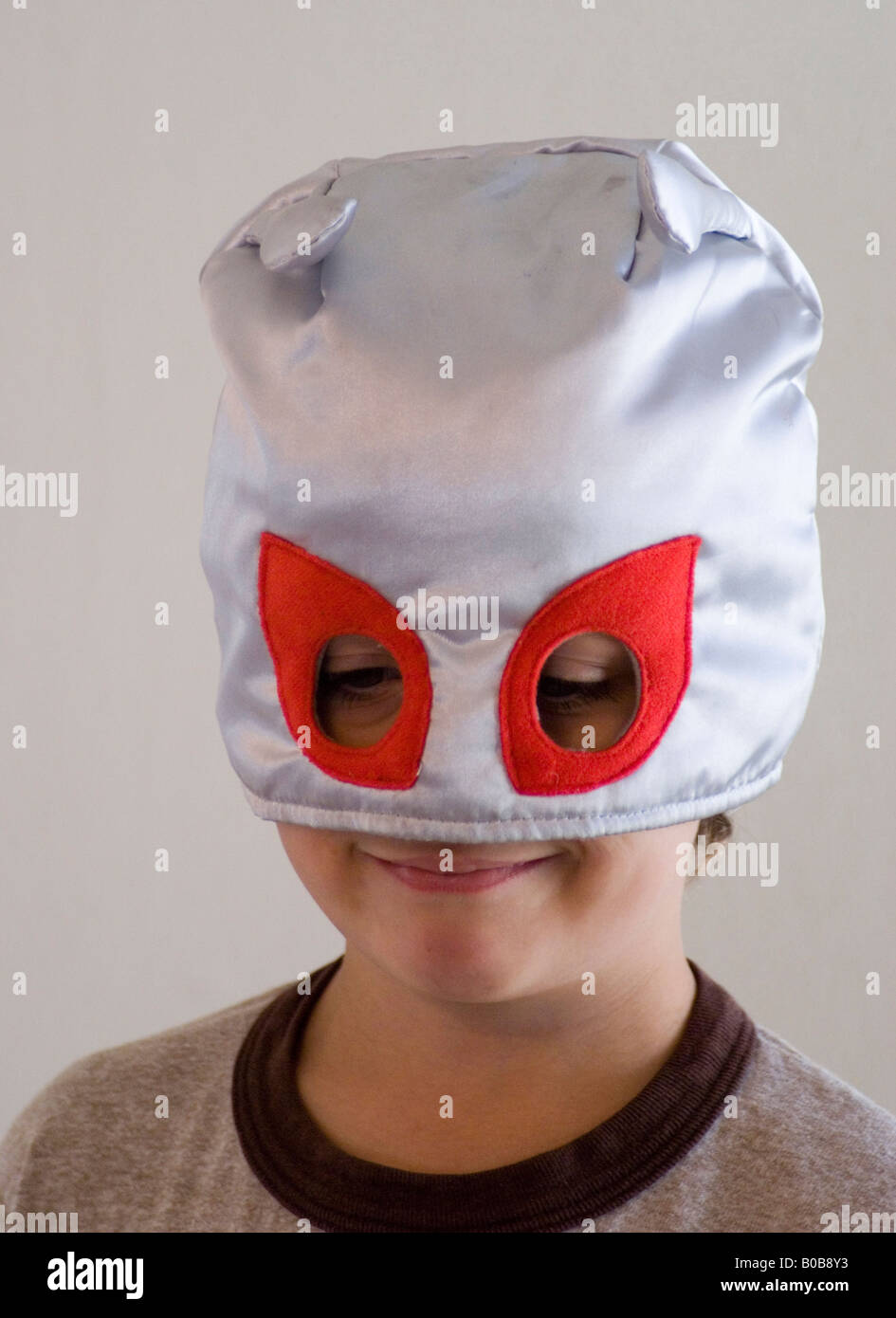 Boy in an alien mask Stock Photo - Alamy