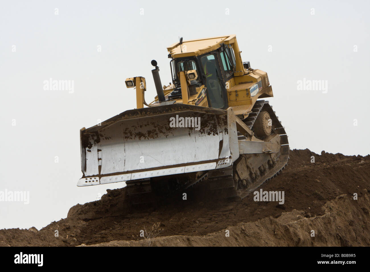 bulldozer caterpillar pushing landscape construction equipment heavy ...