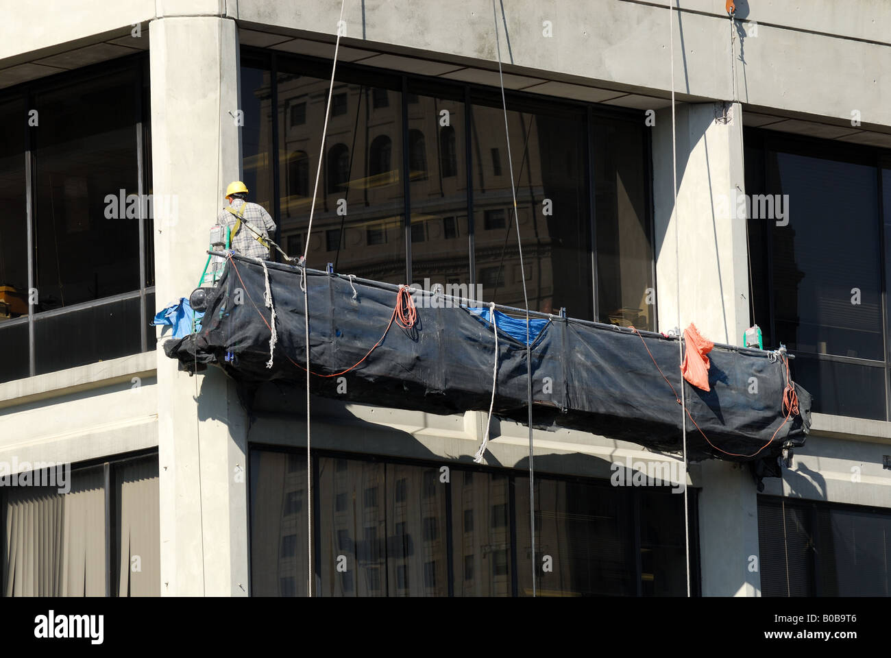 Window Cleaner at Work Stock Photo - Alamy